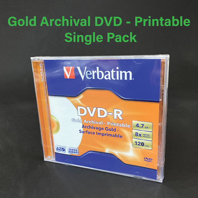 Verbatim DVD-R 4.7GB 8X Gold Archival Grade - Surface Imprimable - 2 ...
