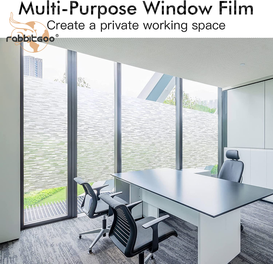 rabbitgoo Privacy Window Film Frosted Matte Window for Home (17.5" x 78 ...