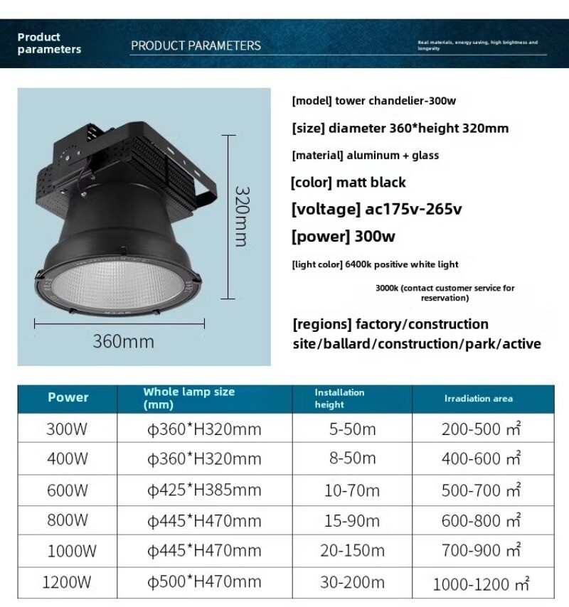 Led Tower Crane Light Site Lighting Super Bright Outdoor Waterproof ...