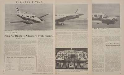 1964 Beech Model 90 King Air Airplane Aircraft 4pg Article | eBay