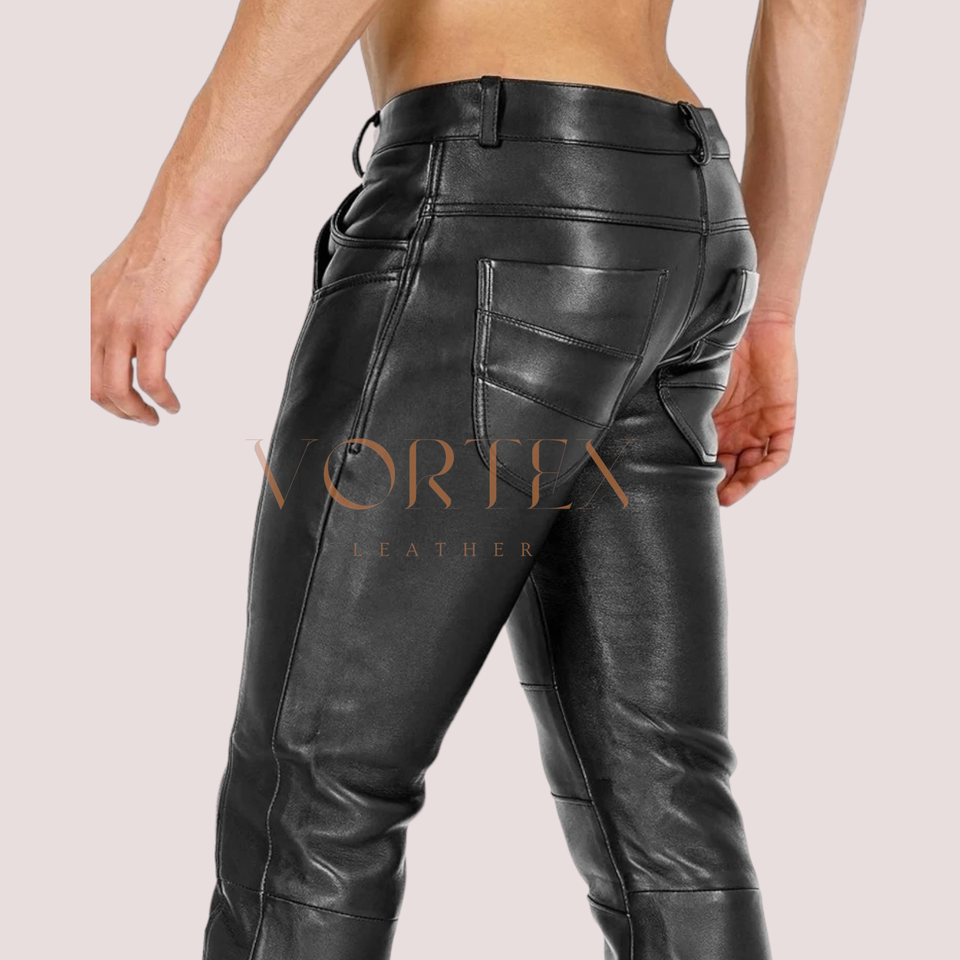 Handmade Sheep Leather Men Pant Genuine Black Leather Pant Men Leather Jeans | eBay