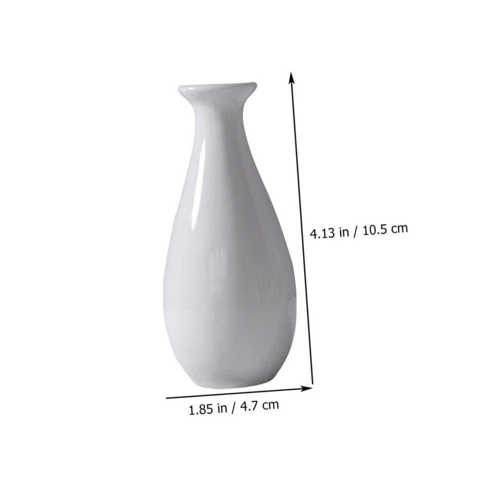 2Pcs White Ceramic Vases Simple Flower Vase Modern Countertop Home ...