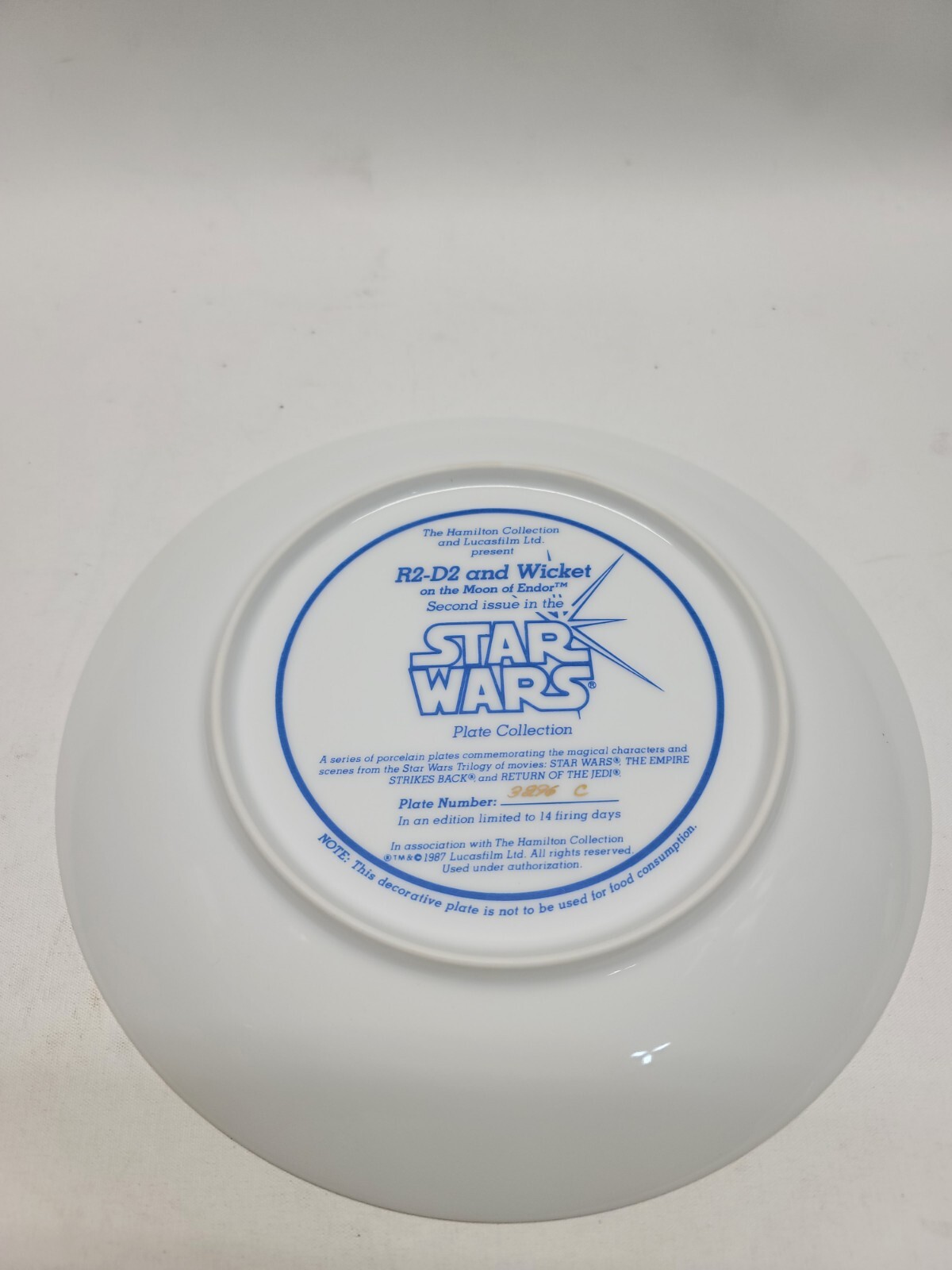 Vtg Star Wars R2-D2 Collector Plate Rimmed In 24k Gold The Hamilton ...
