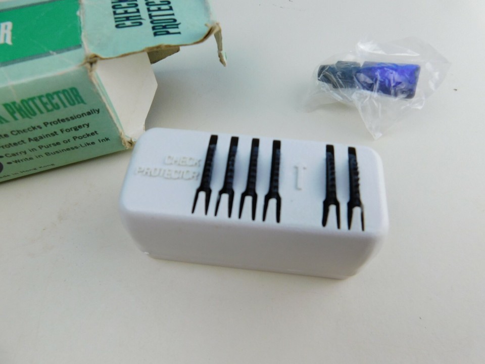 Unique Vintage Hand Held Check Protector Hong Kong W/ Box | eBay