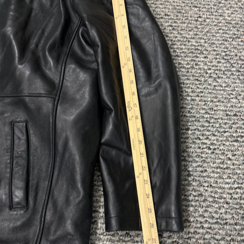 Vintage Reed Leather Jacket Mens 48L Black Motorcycle Lined Zip Soft ...