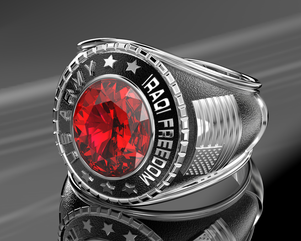 Iraqi Freedom Men's 925 Sterling Silver US Army Military Solid Back ...