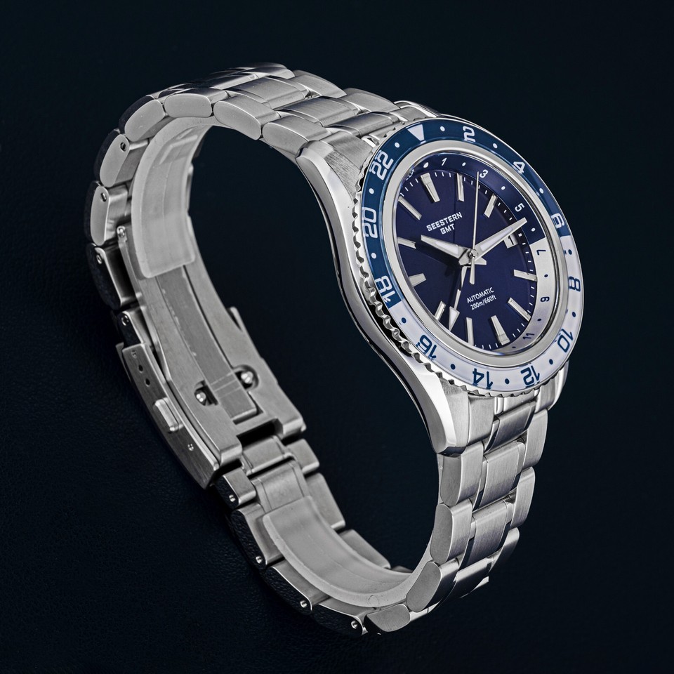 Seestern GMT S456.BE Sapphire Crystal Mechanical Mens NH34 Watch ...