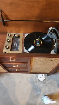 Mid-Century Fisher Stereo Radio Console w/Garrard Turntable | eBay