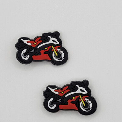Motorcycle Motorbike Rocket Fast Bike for Crocs Shoe Charms 2 pieces ...