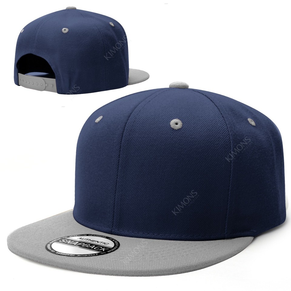 Premium Snapback Hat Flat Bill Baseball Cap Trucker Solid Blank ...