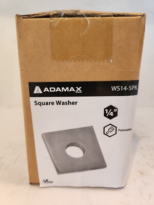 Adamax - WS14-5PK - 1/4" Sq Washer for Strut Channel - 5 per Pack - 10 ...