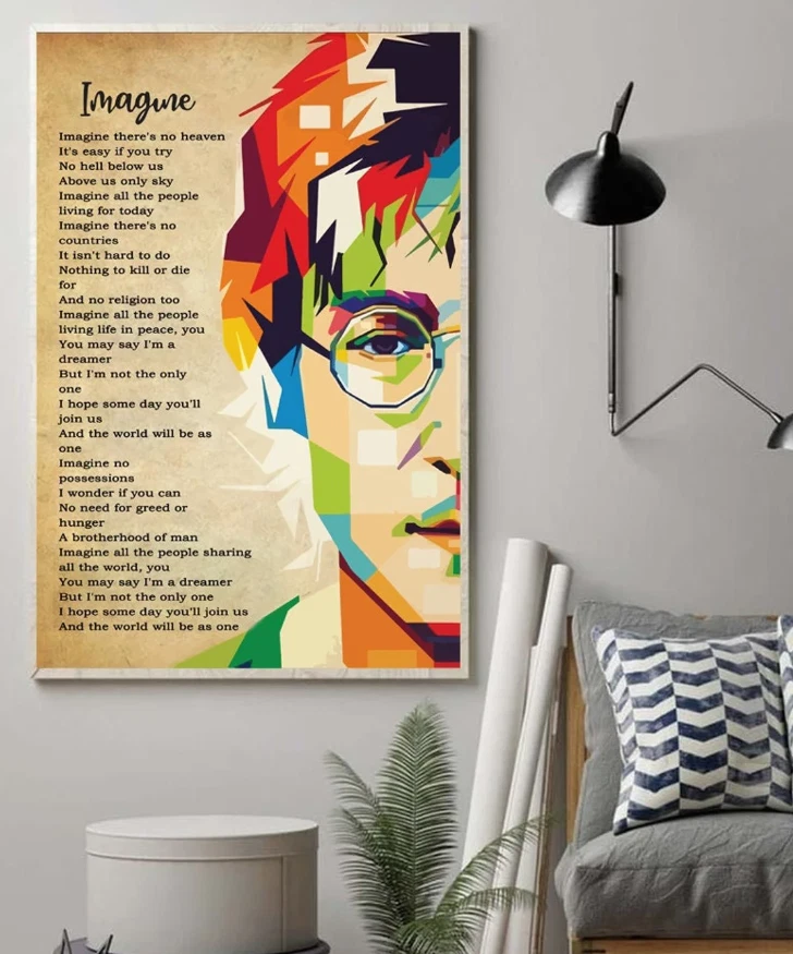 Imagine Lyrics Poster