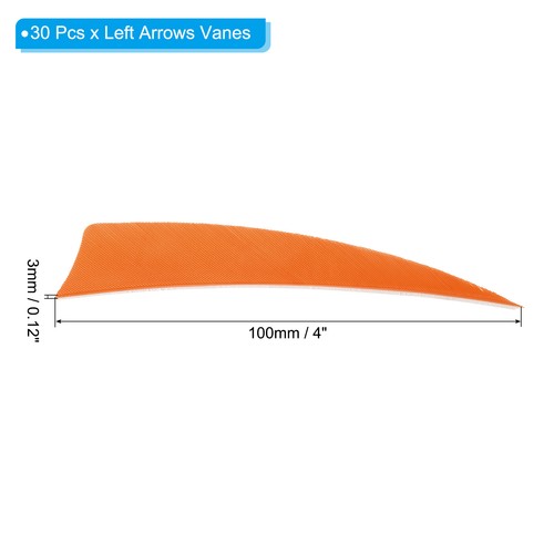 Arrows Vanes 30 Pack 4 Inch Arrow Feather Left Wing Orange for DIY ...