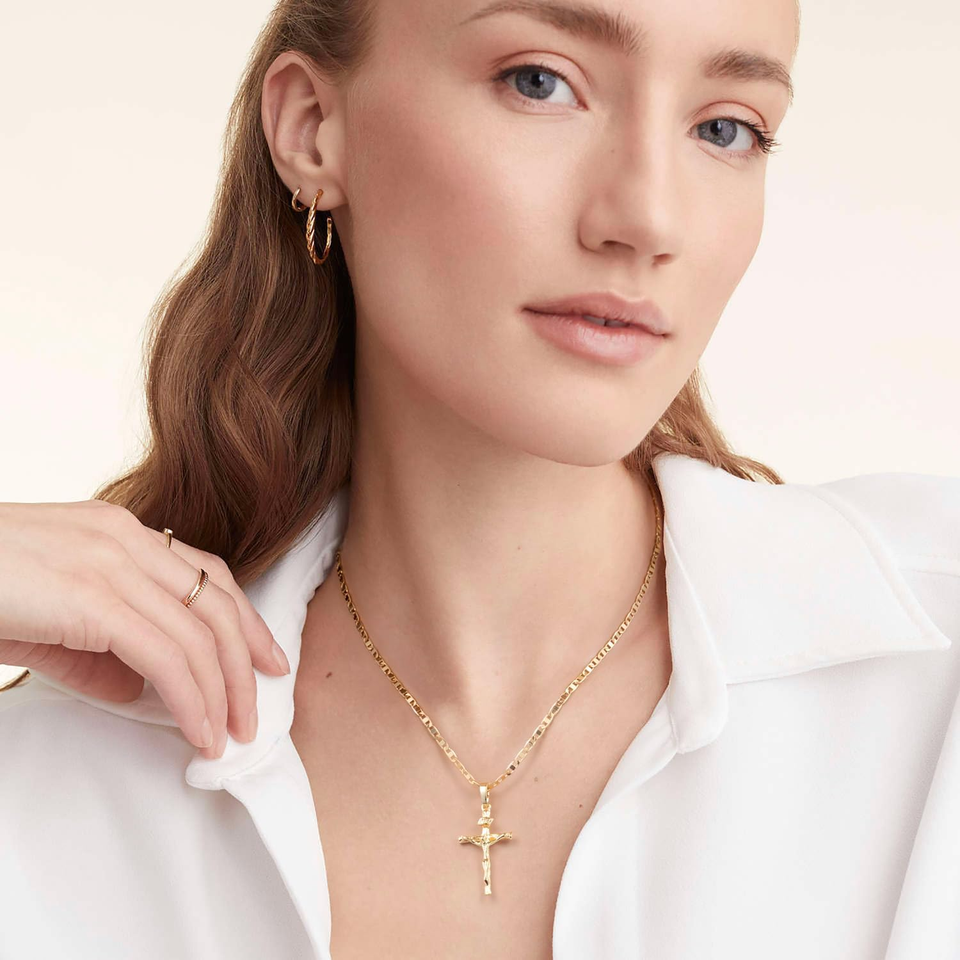 Cross Necklace 14K Gold Necklaces for Women Crucifix Necklace Gold ...