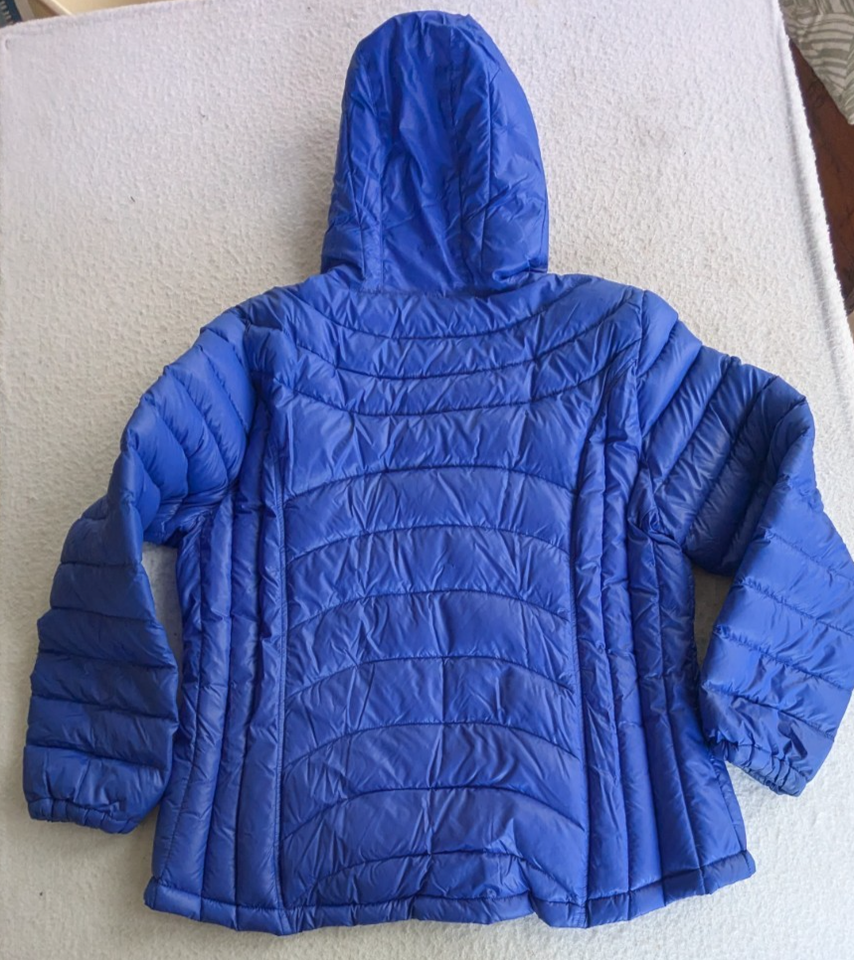 Andrew Marc Women's Hooded Royal Blue Zipper Puffer Jacket Size XXL ...