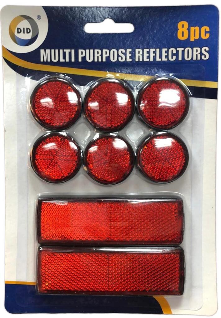 8 pcs Motorcycle Rear Reflector Set Red Light Bike Reflector Car ...