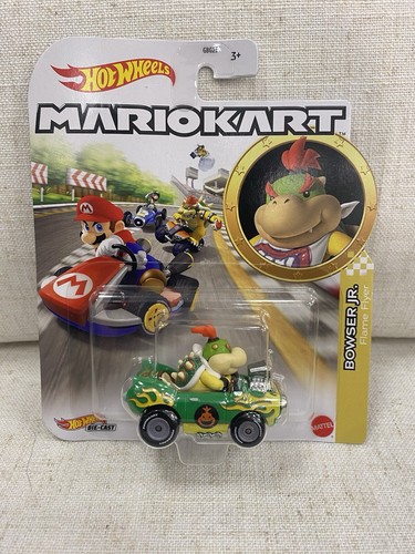 💥 Hot Wheels Mario Kart / BOWSER JR 🔥/ Flame Flyer / Die-Cast Car Rare ...