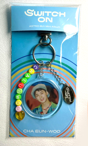 ASTRO CHA EUN WOO SWITH ON Official Acrylic Photo Name Beads Keyring ...