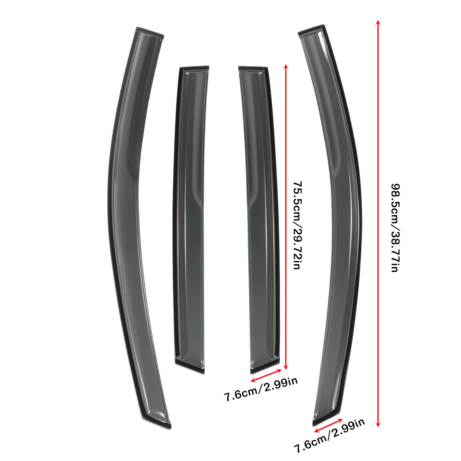 Smoked Translucent Wind Deflectors Set for Ford Kuga 2012-2019 (4 ...