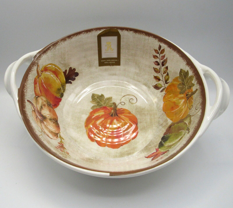 RACHEL ASHWELL PUMPKIN HARVEST THANKSGIVING FALL MELAMINE SERVING SALAD ...