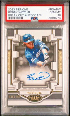 2023 TOPPS TIER ONE BREAK OUT AUTO #BOABW BOBBY WITT JR. #/199 PSA 10 ...