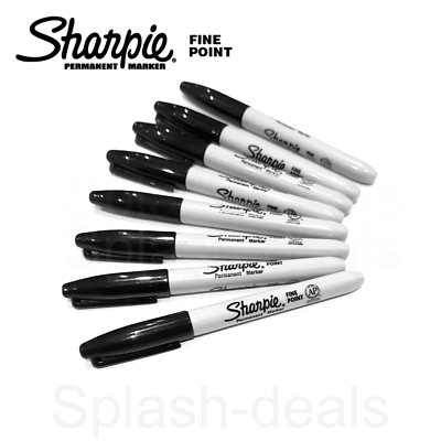 Sharpie Black Fine Point Permanent Markers Pens - Bullet Tip - Choose ...