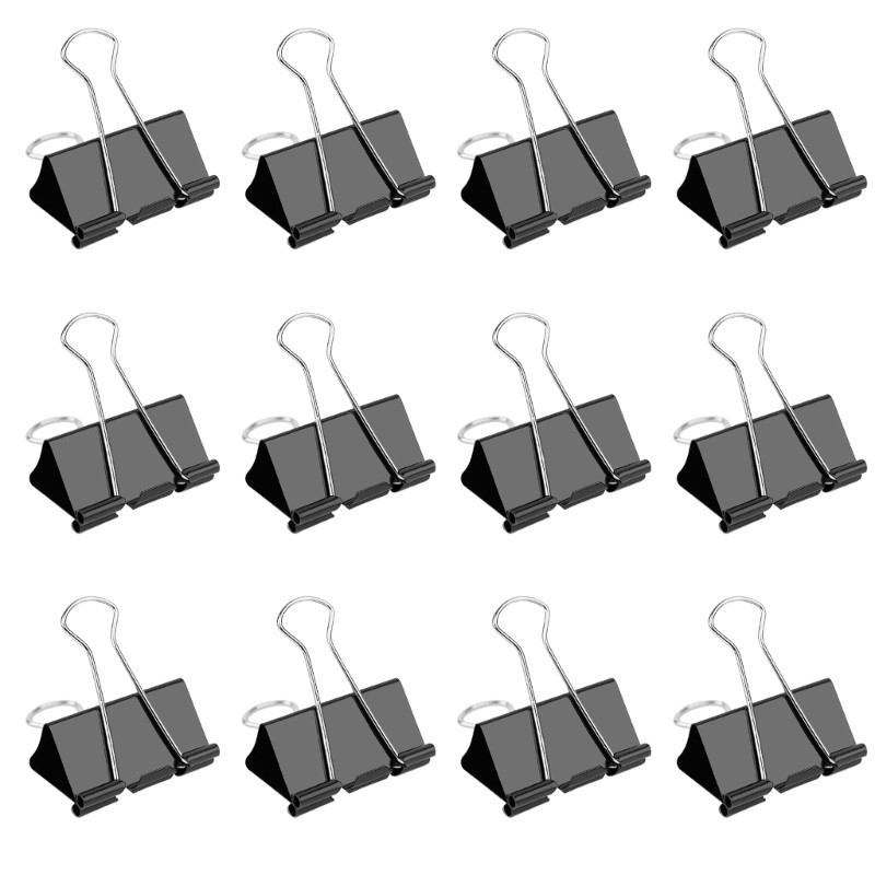 12 Pcs Stationary Clamps Binder Clips Bulldog Clips 25/32/41/51mm ...