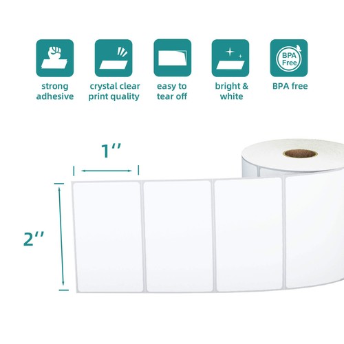 Direct Thermal Label 2" x 1" Compatible with Zebra Desktop Printers ...