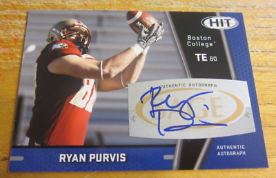 Ryan Purvis 2009 SAGE HIT Autographs #40 Trading Card NCAA Boston ...