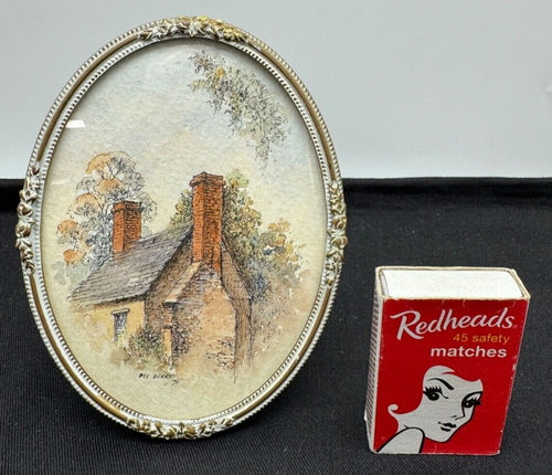 1976 ARTIST PEG BERRY CAMEO FRAMED WATERCOLOUR PAINTING SOUTH AUSTRALIA ...