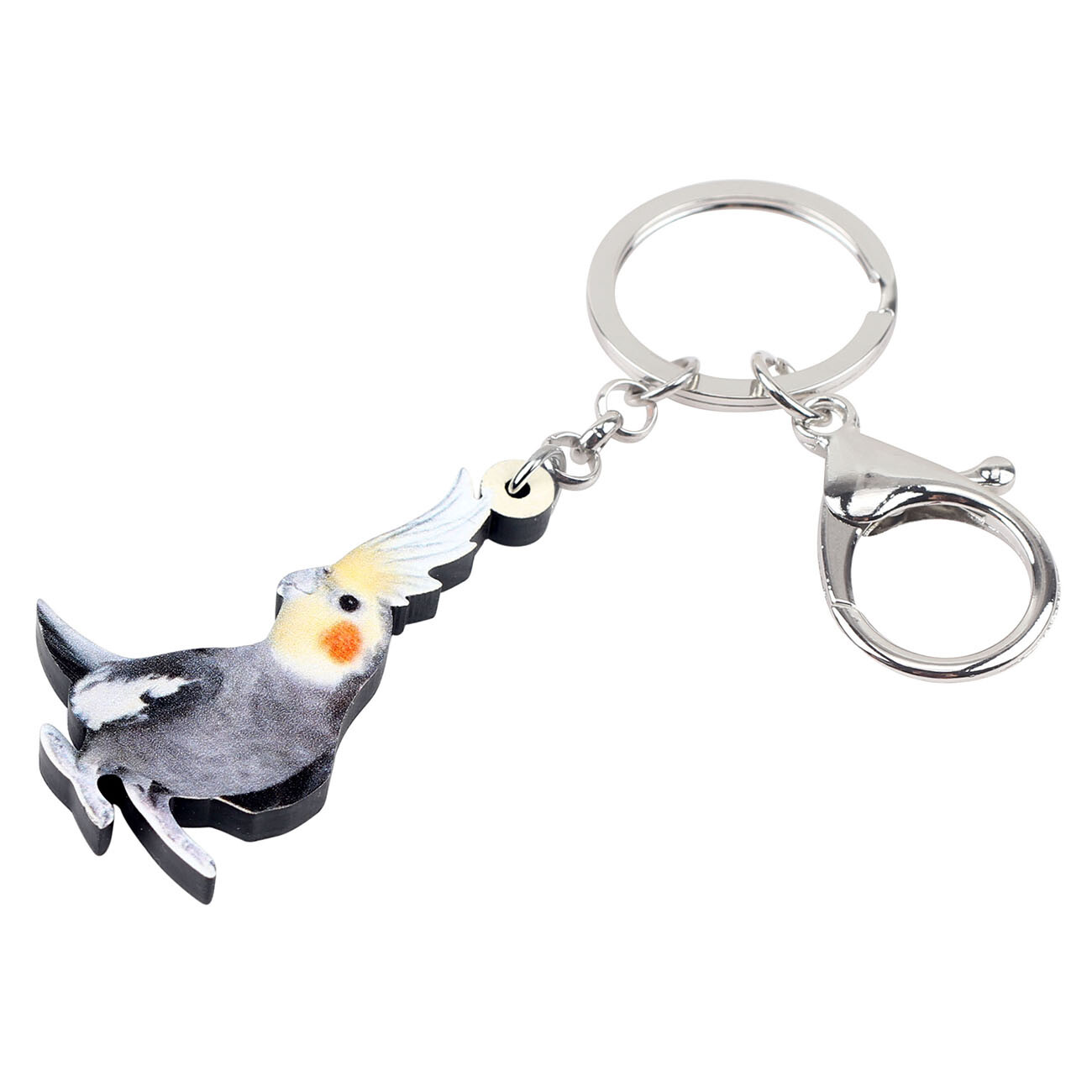 Acrylic Cockatiel Parrot Bird Keychains Car Key Ring Animals Jewelry ...