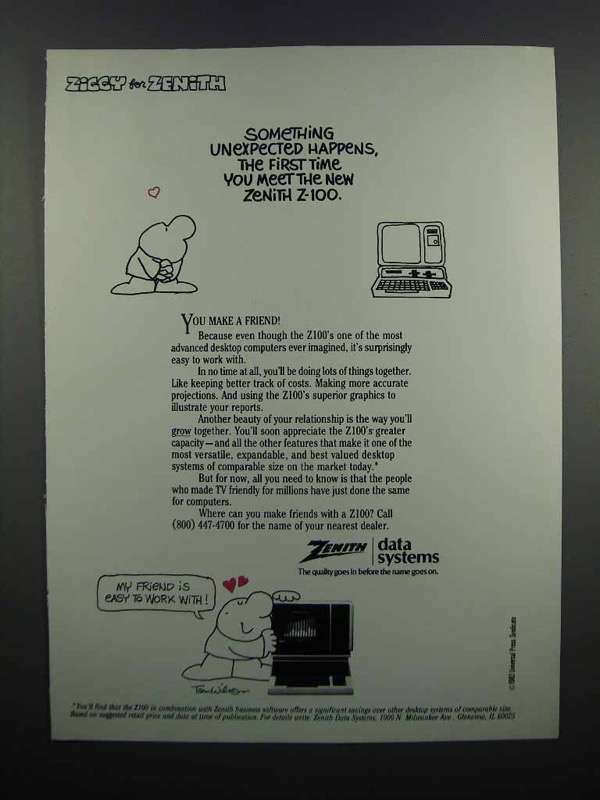 1983 Zenith Z100 Computer Ad - Ziggy | eBay