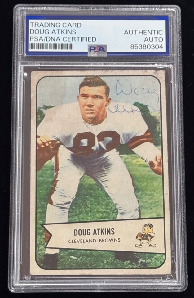 Doug Atkins "Defensive GOAT" 1954 Bowman #4 Signed Rookie Card Auto PSA ...