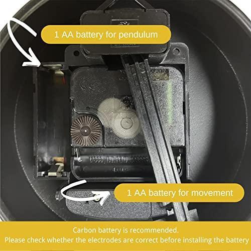 YISITEONE Classical Large Decorative Wall Clock with Pendulum, Modern ...