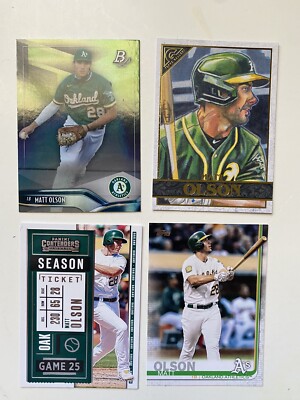 Matt Olson Baseball Card Lot4 2020 2021 Topps Bowman Platinum Panini ...