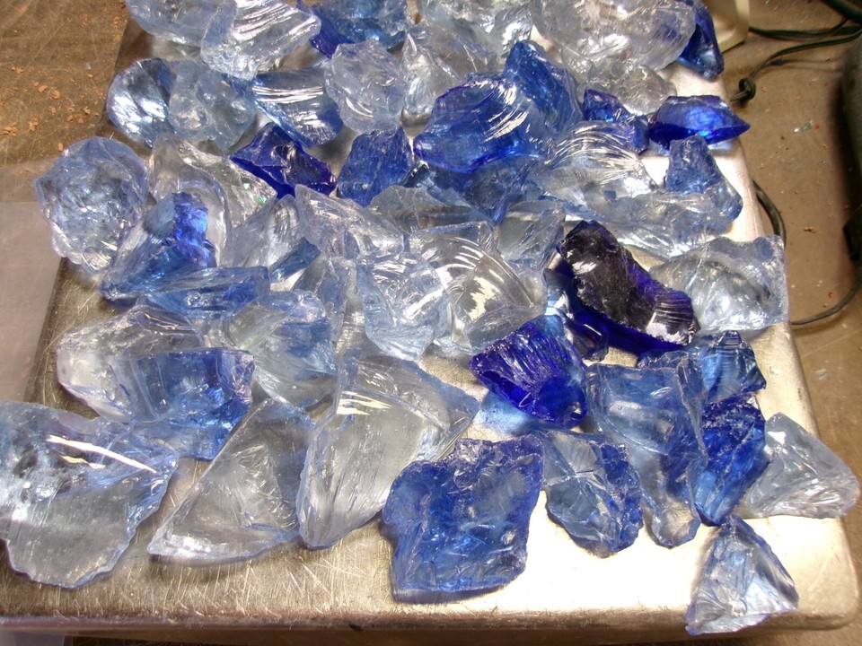 Glass Rock Slag Pretty Clear Sapphire Blue 5.0 lbs TT10 Rocks ...