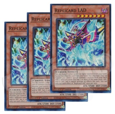 Yugioh - Replicard LAD x 3 - 1st Edition Super Rare NM - Free Holo Card ...
