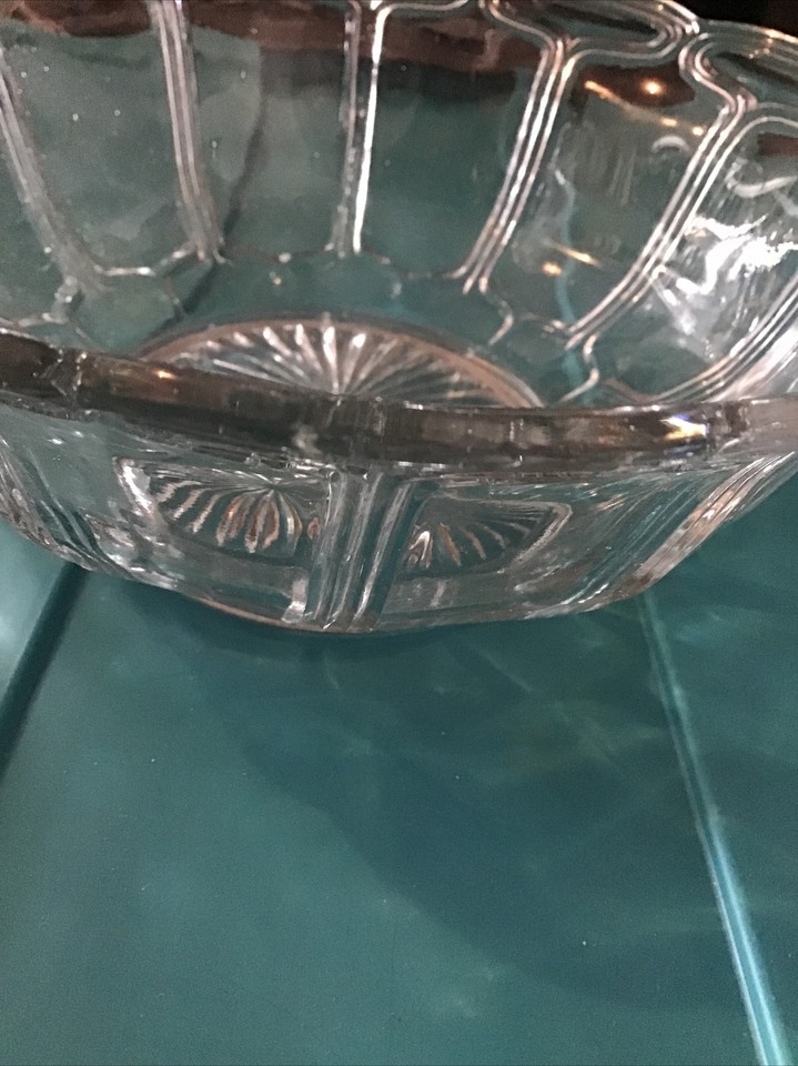 Clear Glass Berry Salad Sauce Bowl EAPG Scalloped 12 Panel 9 Inch ...