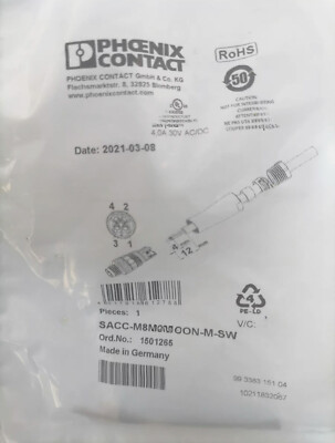 1PCS Phoenix Contact connector SACC-M8MS-4CON-M-SW 1501265 Brand new | eBay