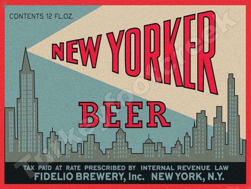 New Yorker Beer Label 18" x 24" Metal Sign | eBay