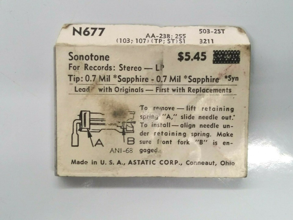 Vintage Astatic Turntable Stylus Needle N677 | eBay