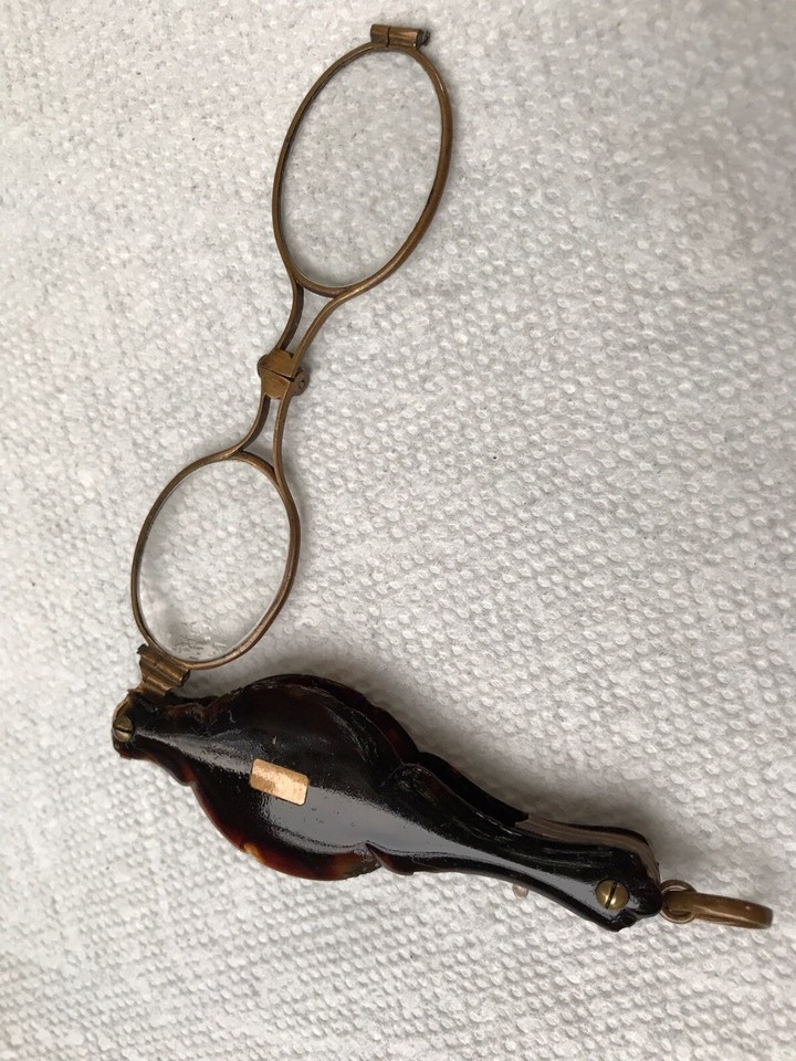 Antique Victorian Tortoise Shell Folding Lorgnette Spectacles/Opera ...