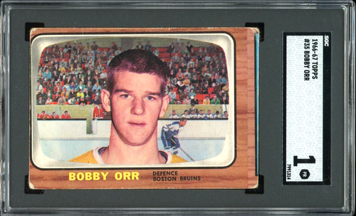 1966-1967 Topps Bobby Orr Rookie Bruins Card #35 RC - Certified SGC 1 ...