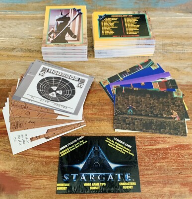 1994 STARGATE COMPLETE 100 CARD BASE SET + 12 CARD GAME CARD SET & GAME ...