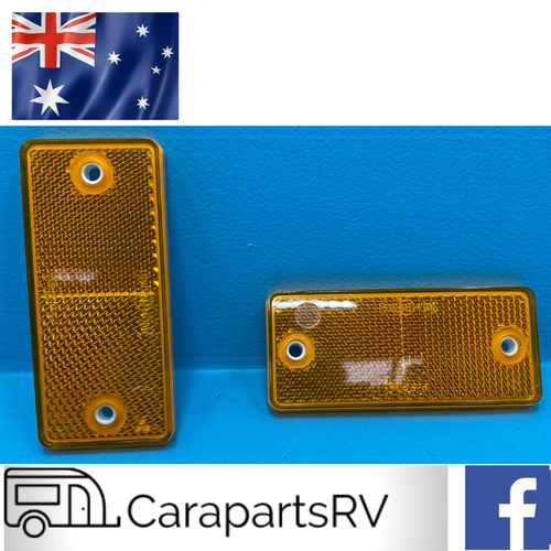 2 X AMBER SIDE CARAVAN REFLECTORS (PAIR) SCREW ON STYLE. OEM PART FOR ...