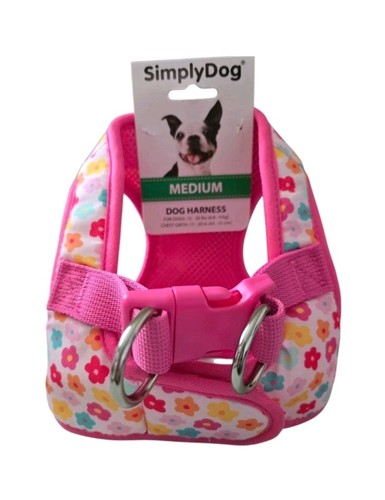 Simply Dog , Light & Dark Pink, Floral, Non Pull, Puppy/Dog Harness ...