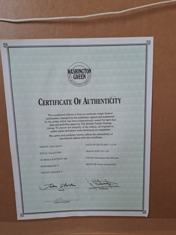 John Austin Signed and Certificated Framed Print, 'Daniel's Mill' | eBay UK