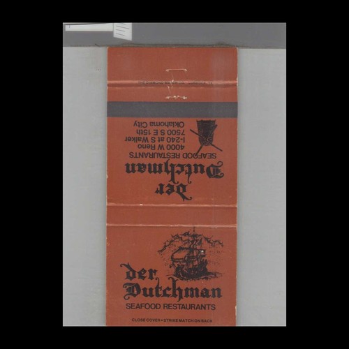 Matchbook Cover Windmill Der Dutchman Seafood Restaurant Oklahoma City ...