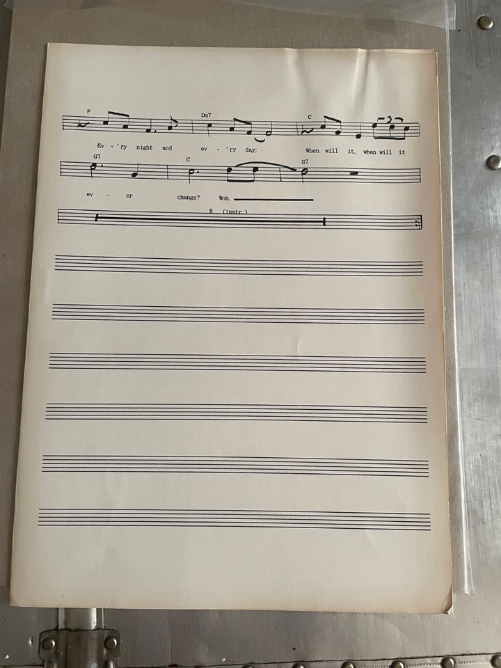 BEACH BOYS - I'm So Lonely - Original Lead Sheet Brian Wilson Eugene ...