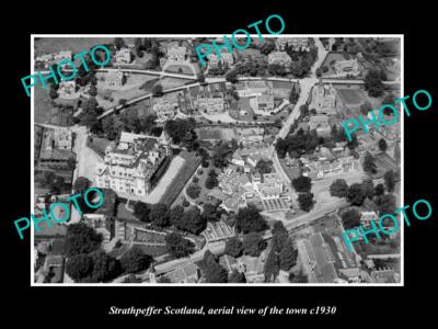OLD 8x6 HISTORIC PHOTO OF STRATHPEFFER SCOTLAND AERIAL VIEW OF TOWN ...